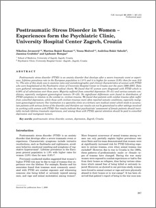 Posttraumatic stress disorder in women - experiences form the Psychiatric Clinic, University ...